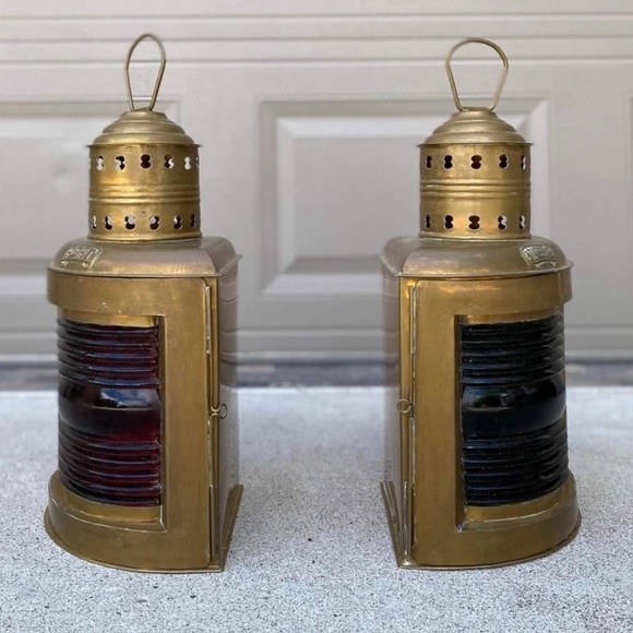 Accents | Solid Brass Ship Port And Starboard Lanterns Nautical ...